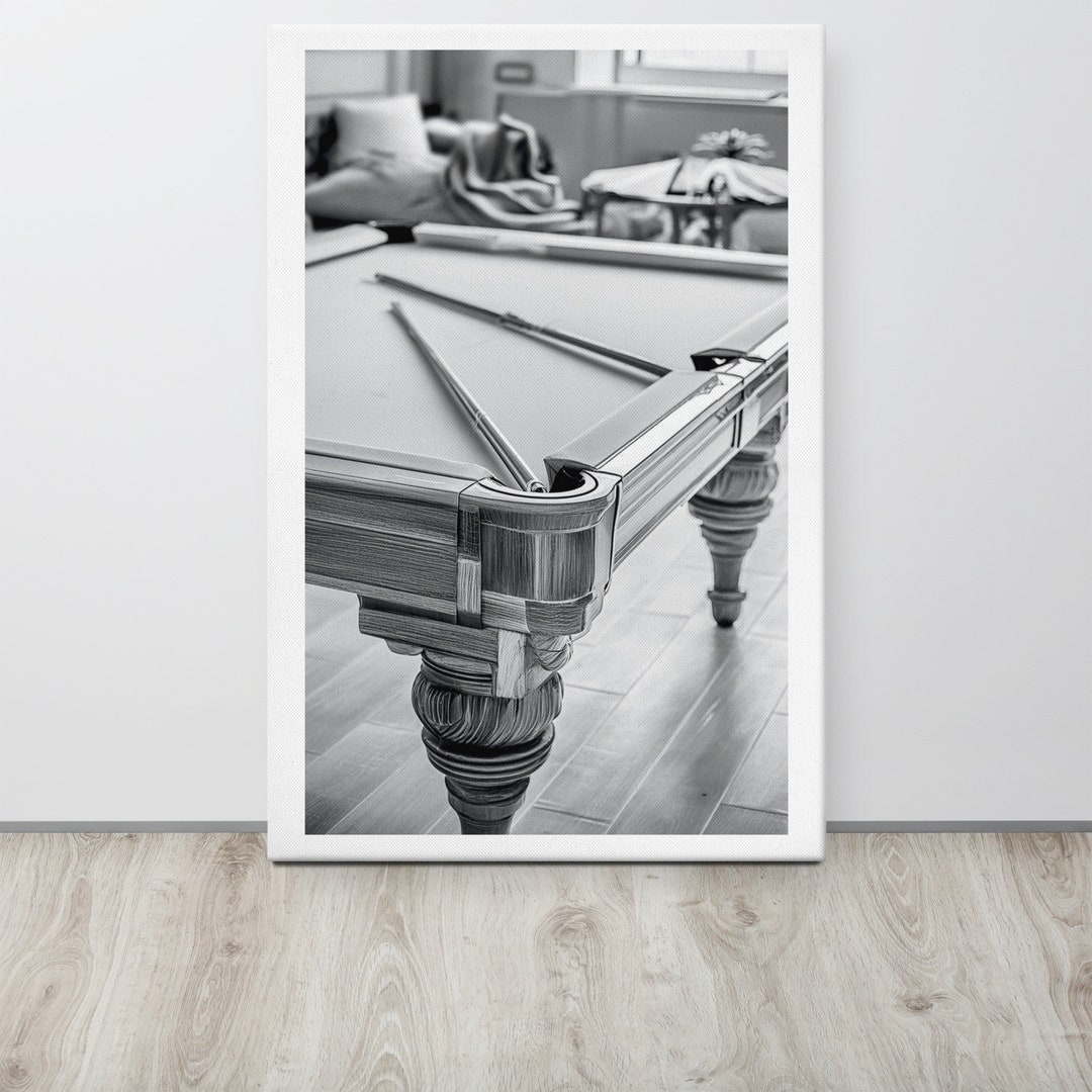 Snooker Table Pencil Drawing Black-and-white Gift Him - Etsy