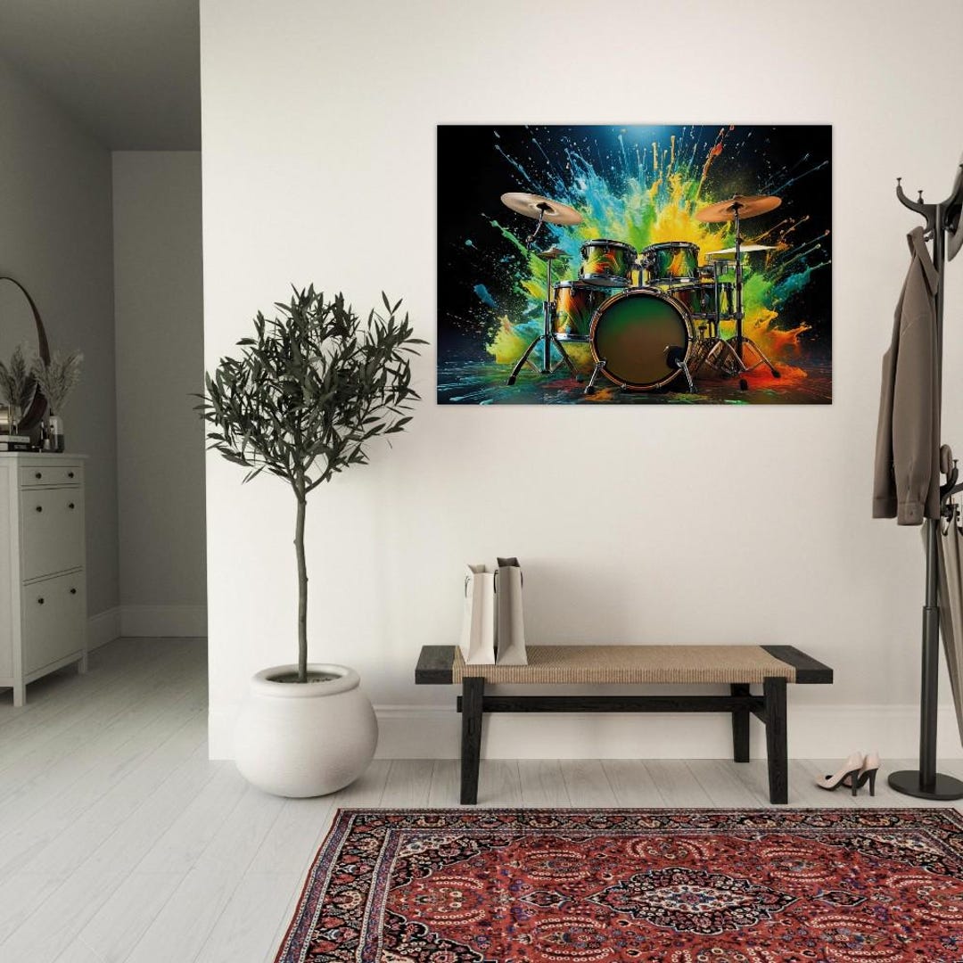 Color-splash Drum Kit Poster Vibrant Music Art Print Perfect Gift for ...