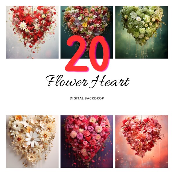 Heart Flower Backdrop - Etsy