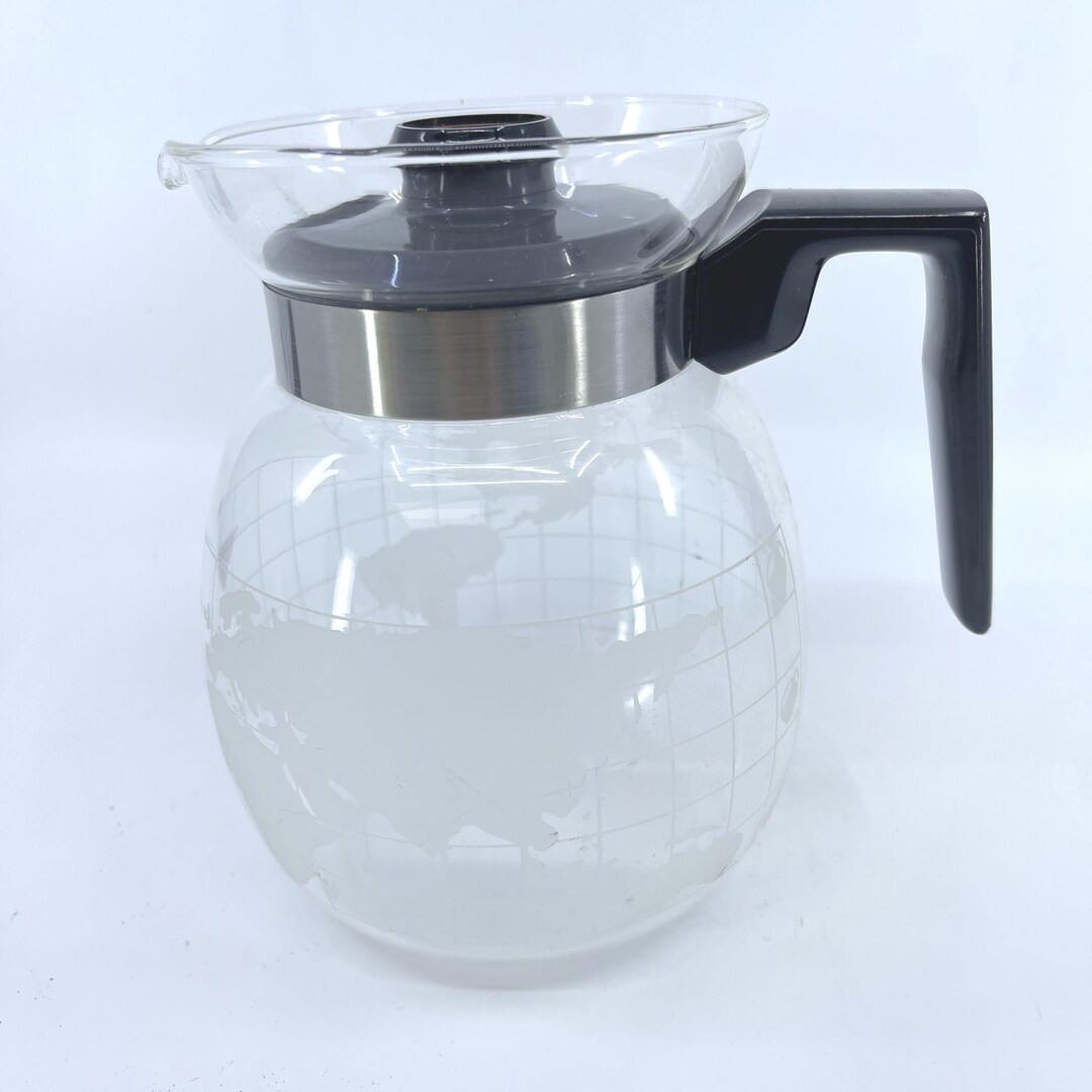 Vintage Nescafe Glass Coffee Carafe With Etched World Map Design - Etsy