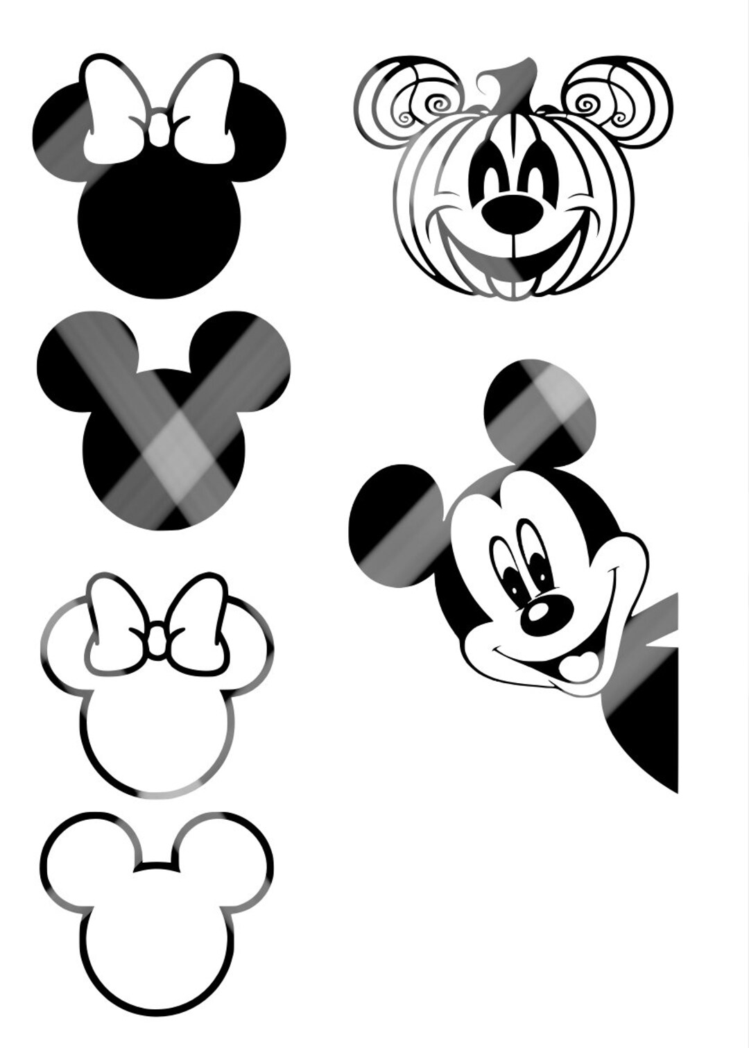 Mickey Minnie Face Svg, Mickey Svg, Png for Cricut, Silhouette, Cutting ...
