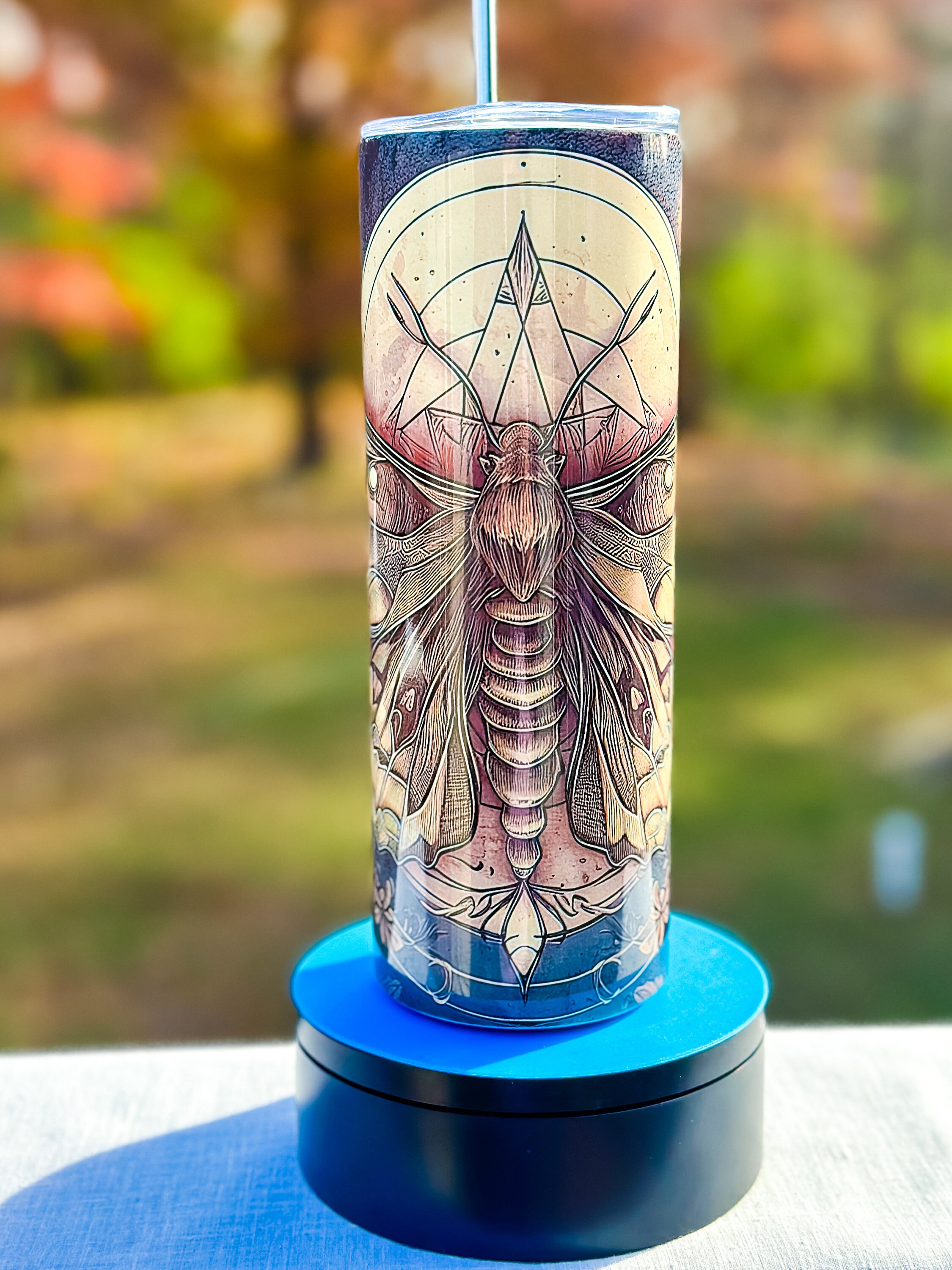 Moth Tumbler 20 Oz Witchy Moth Gothic Ornamental Celestial Mythical ...