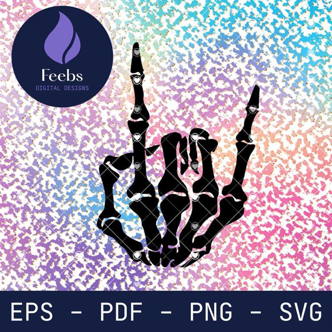 Skeleton Hand, Rock on Symbol SVG, Cuttable Files for Cricut and ...