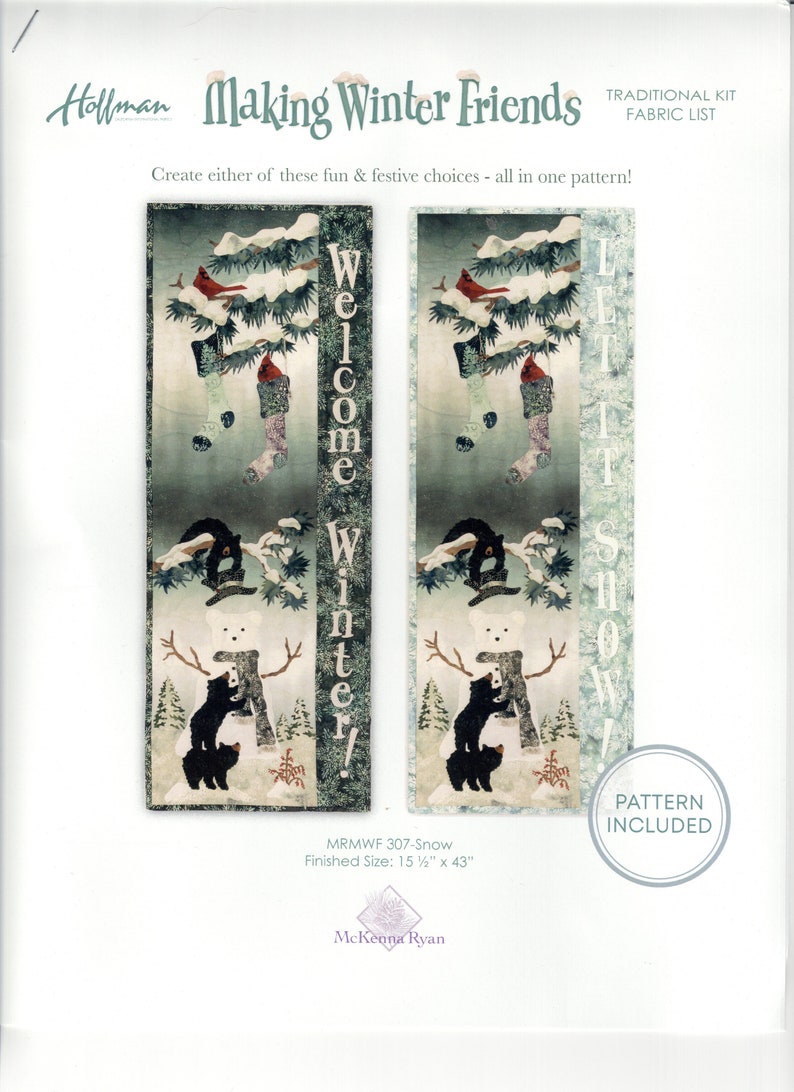 Making Winter Friends Quilt Kit by Mckenna Ryan Hoffman Fabrics With ...