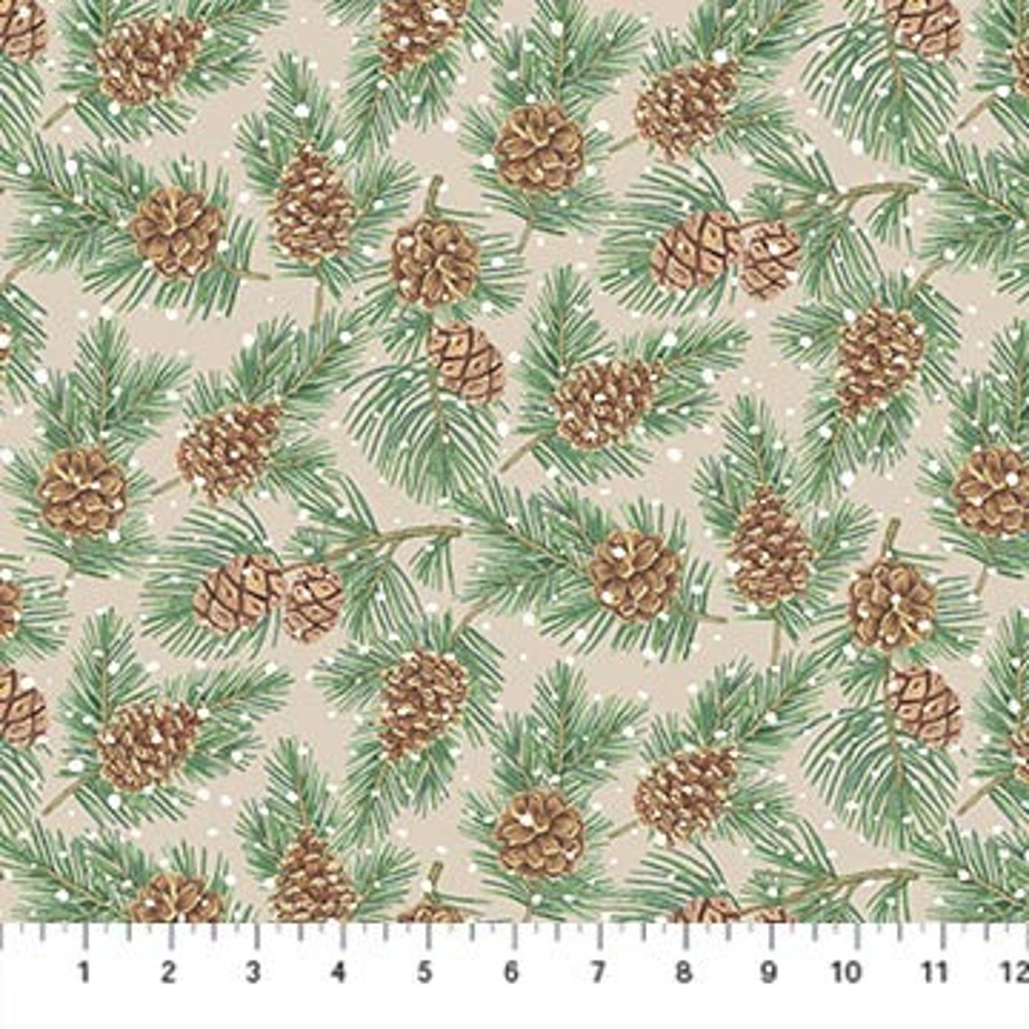 Northcott F24303-12 Frosted Forest Flannel Quilting Fabric, Tan ...