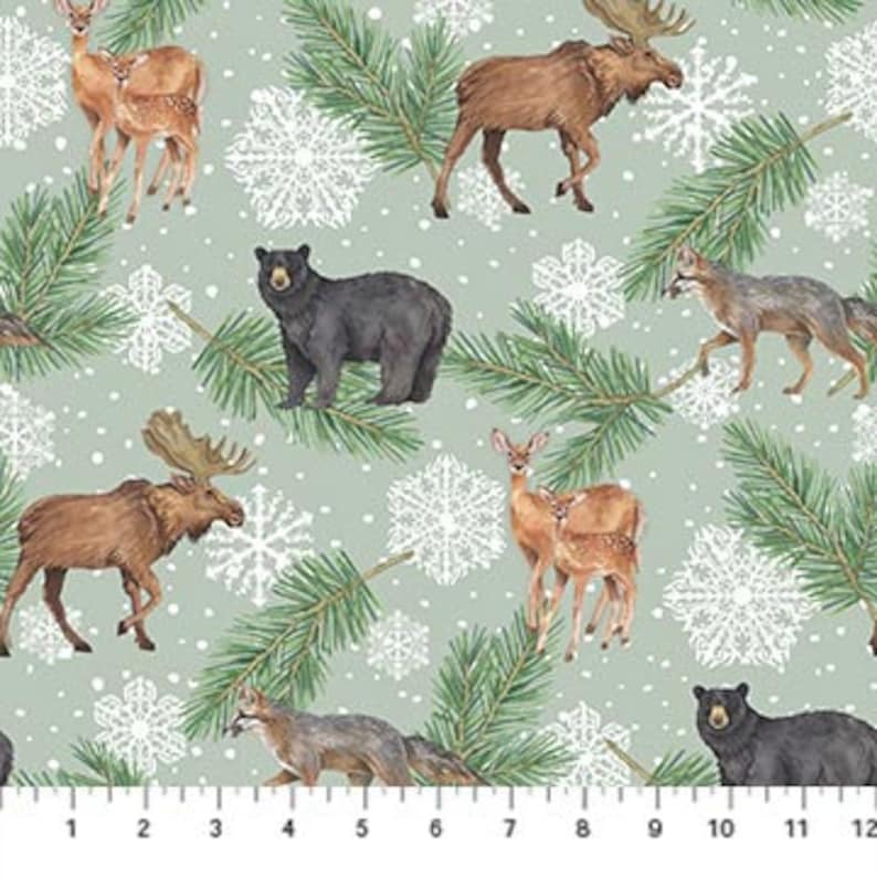 Northcott F24301-72 Frosted Forest Flannel Quilting Fabric, Light Green ...