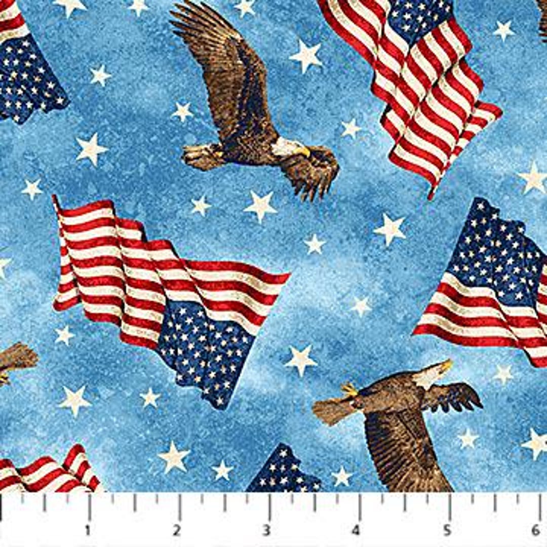 Northcott F39385-44 Stars and Stripes 2019 Flannel Quilting Fabric ...