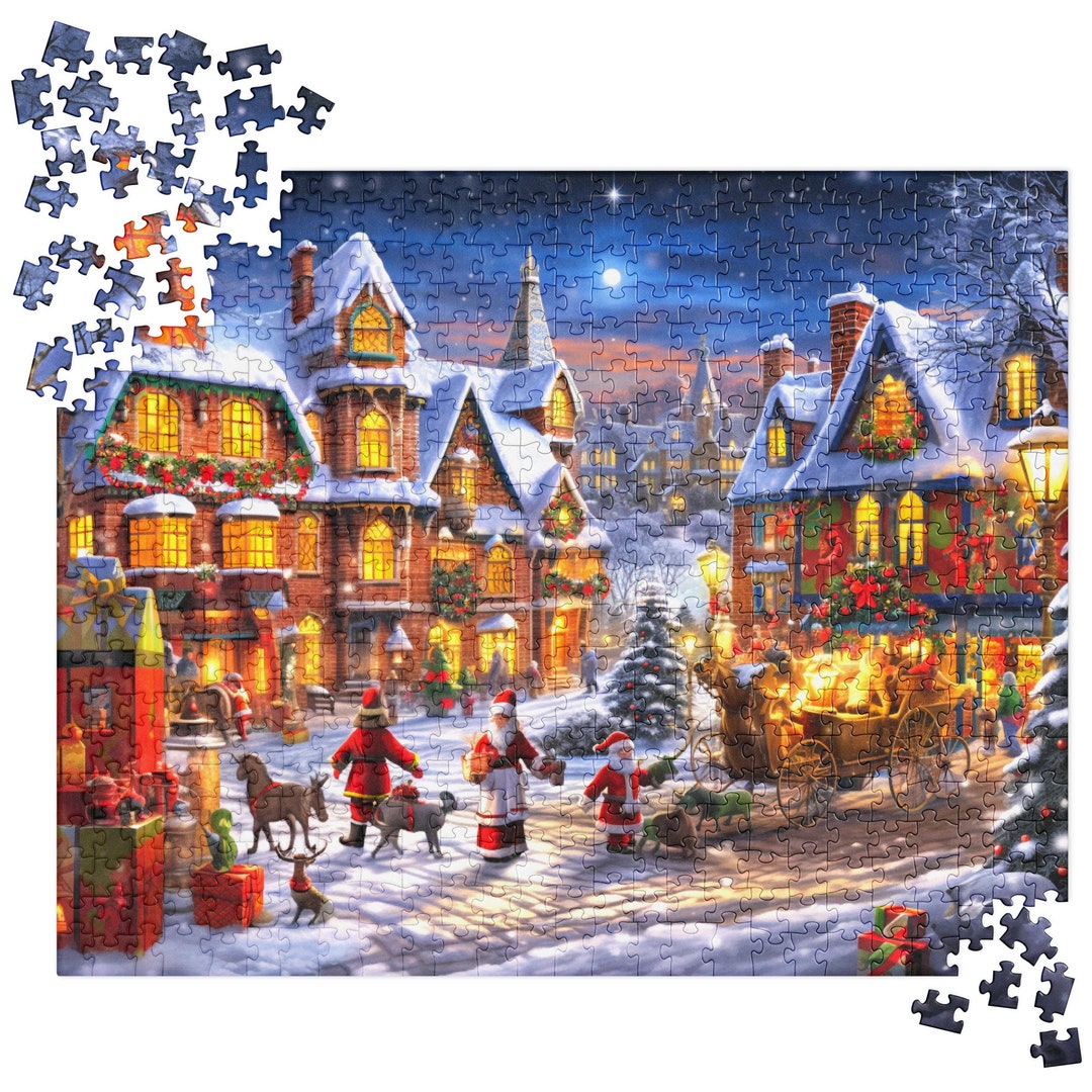 Christmas Jigsaw Puzzle Santa City 520 Pieces – Festive Holiday Gift ...