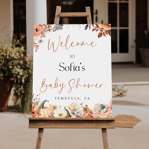 Fall Baby Shower Welcome Sign, Autumn Baby Shower Welcome Sign, Little ...