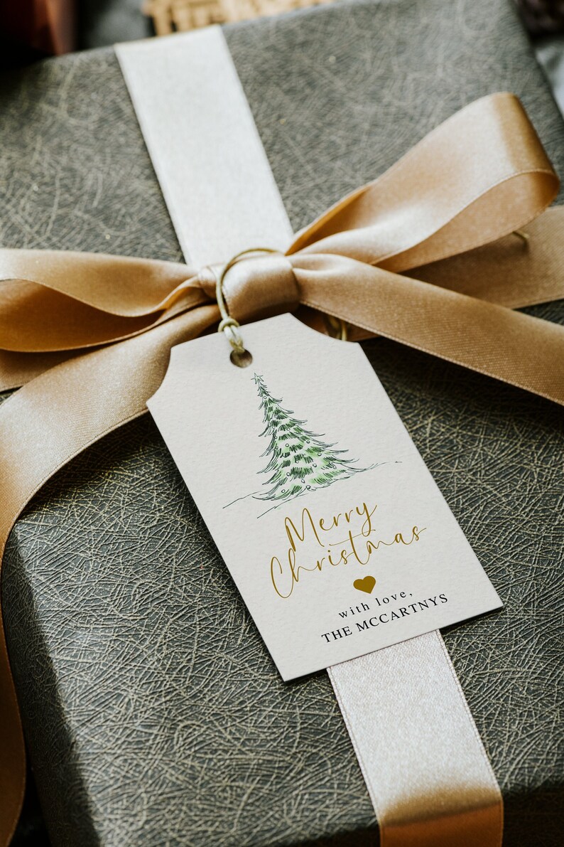 Merry Christmas Gift Tag Printable Printable Christmas Gift - Etsy