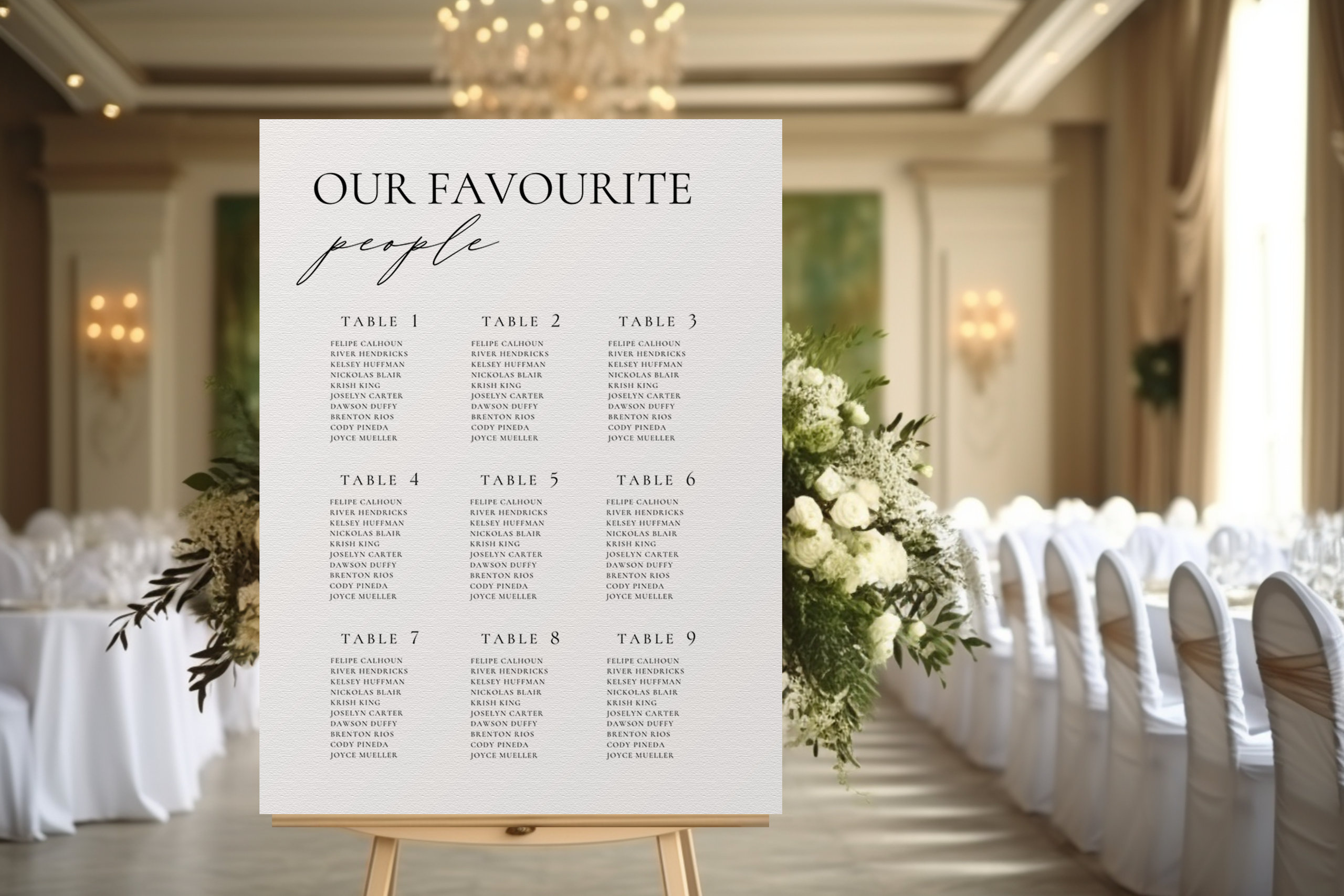 EDITABLE Wedding Seating Chart Template, Modern Minimalist, Our ...