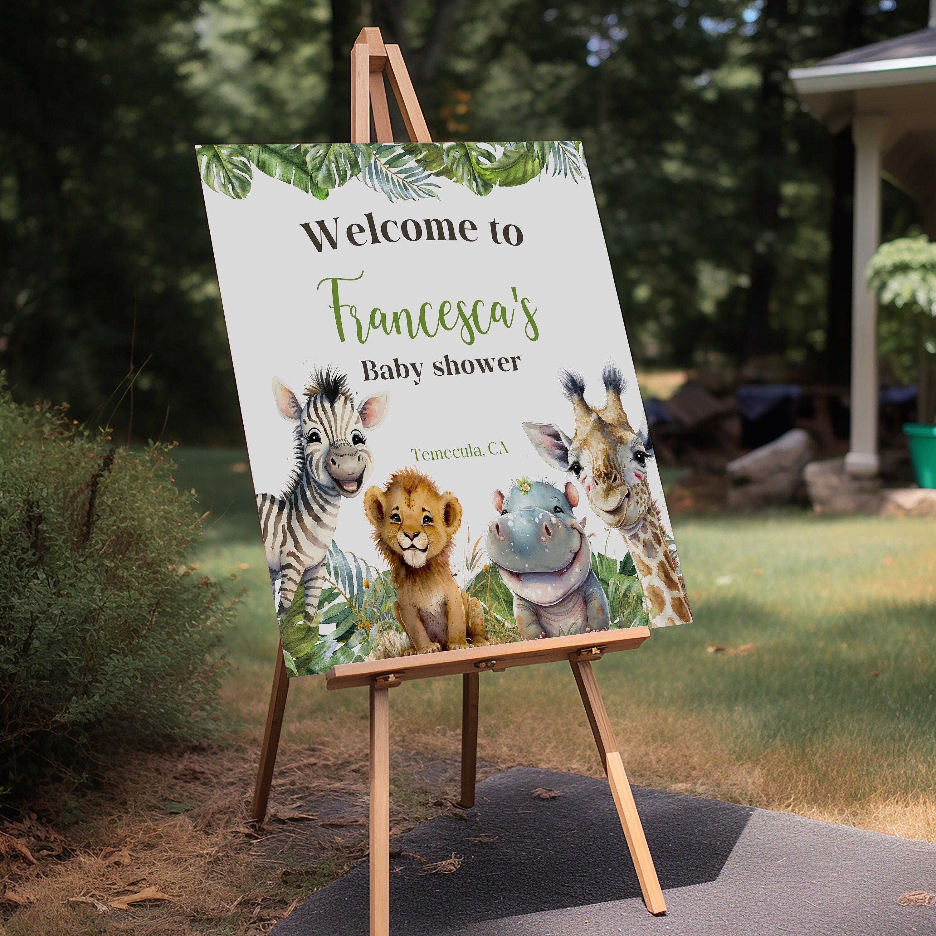 Editable Safari Baby Shower Welcome Sign Safari Jungle Baby - Etsy