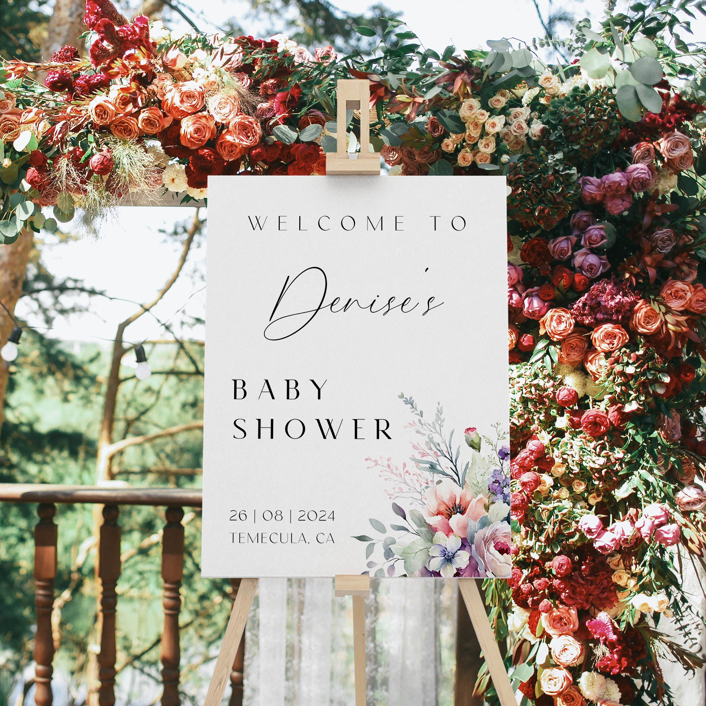 Wildflower Welcome Sign, Baby Shower Welcome Sign, Colorful Floral Baby ...