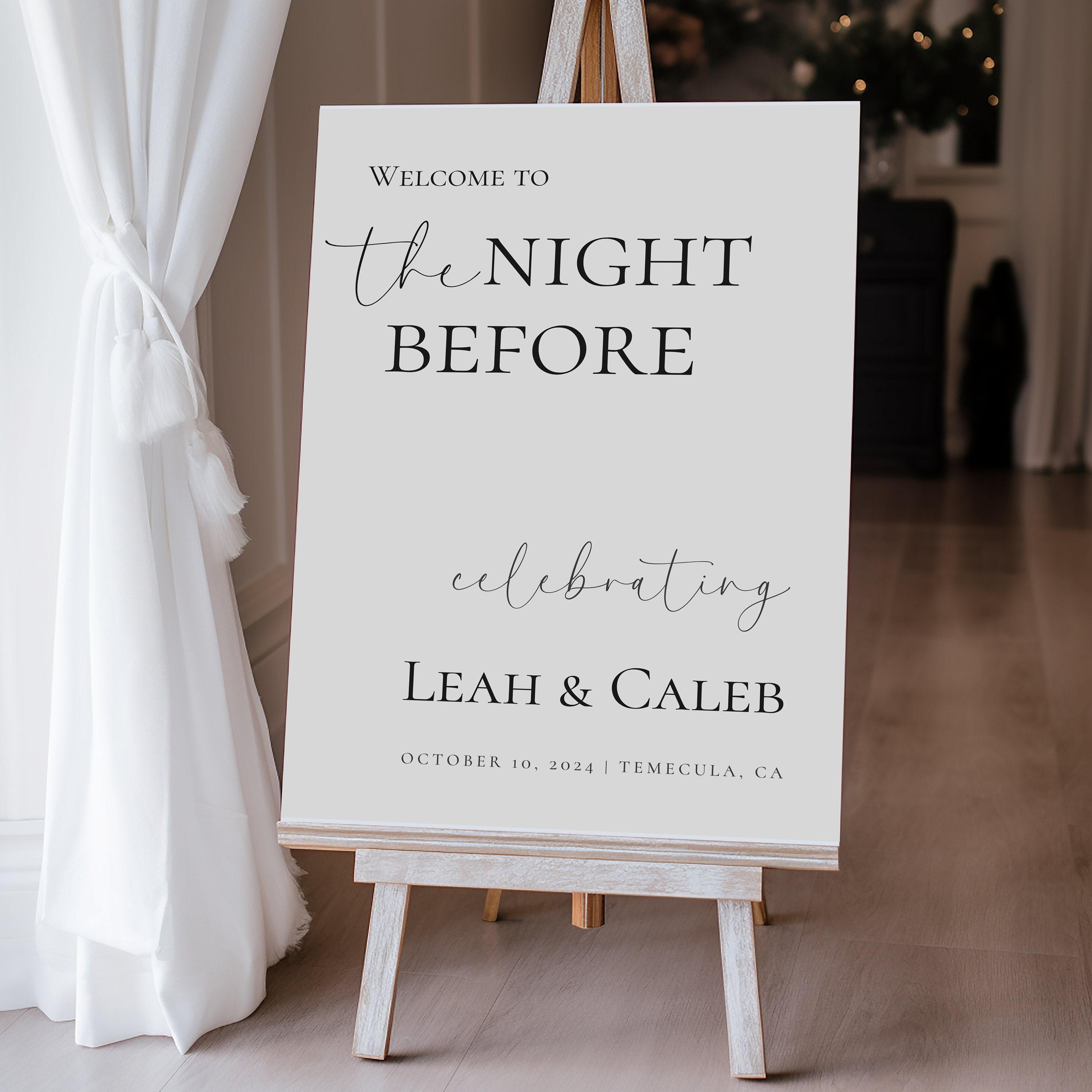 The Night Before Welcome Sign Template, Rehearsal Dinner Welcome Sign ...