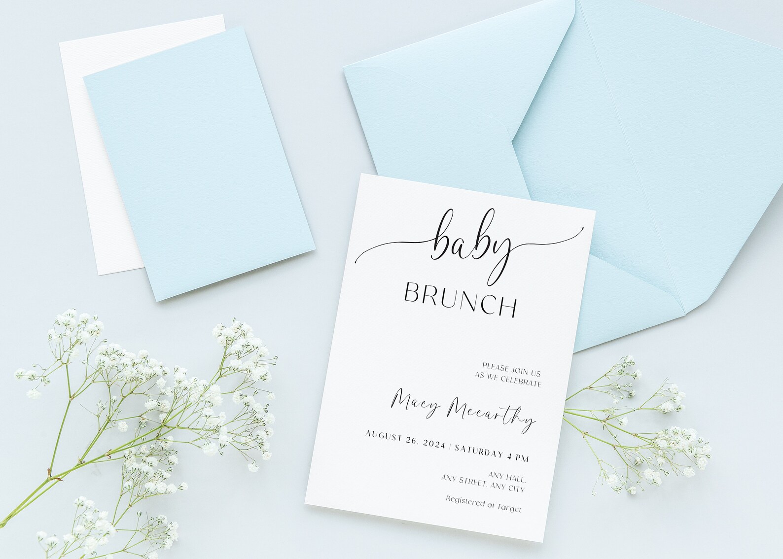 Personalised Baby Brunch Invitation | Baby Shower Invite | Canna ...