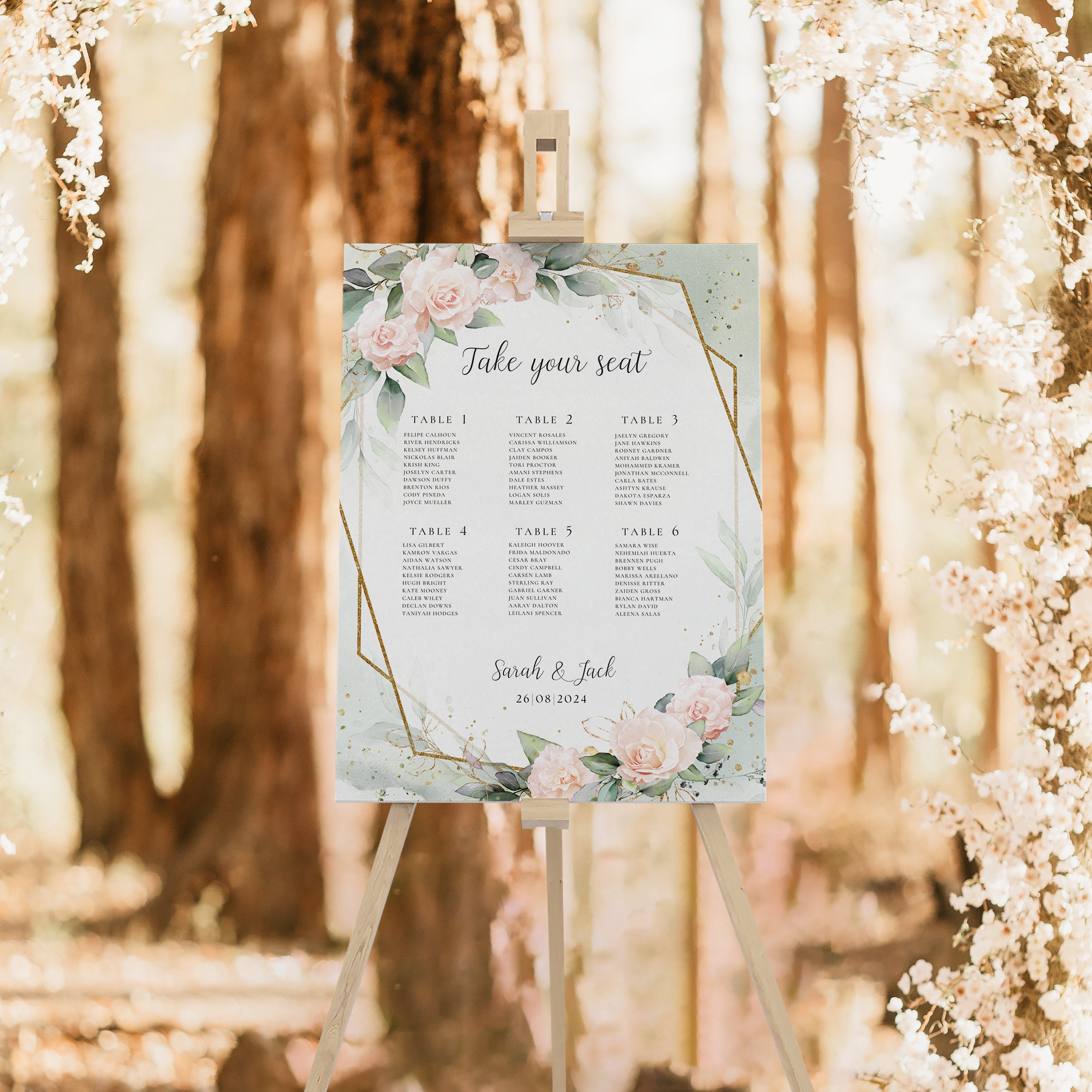 Blush Wedding Seating Chart Template Minimalist Seating Plan Instant Download Wedding Planning ...