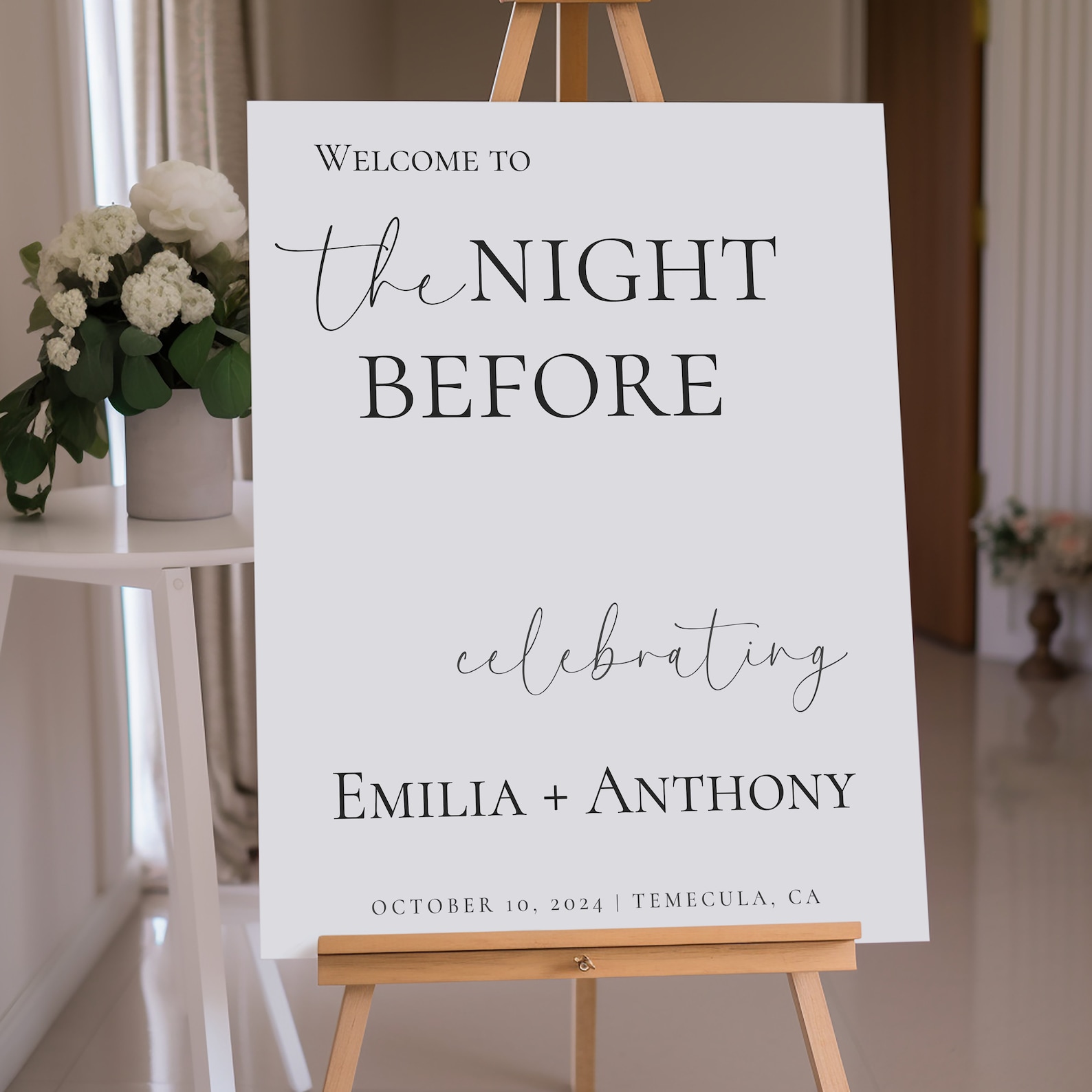 The Night Before Welcome Sign Template, Rehearsal Dinner Welcome Sign ...