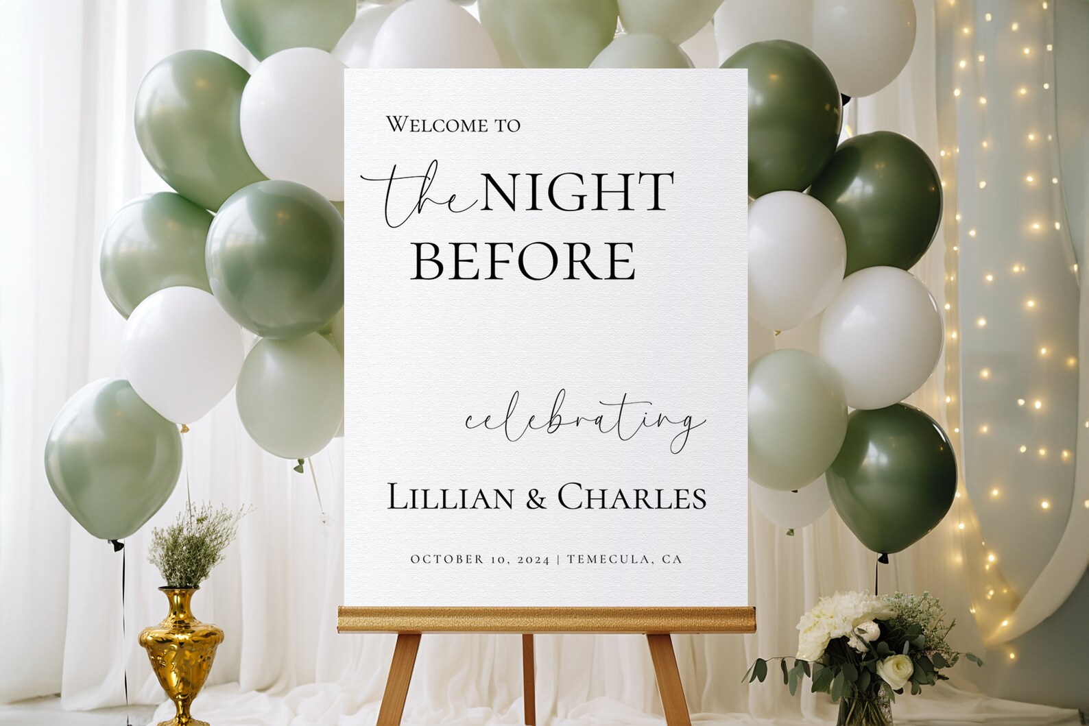The Night Before Welcome Sign Template, Rehearsal Dinner Welcome Sign ...