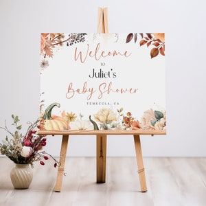Fall Baby Shower Welcome Sign, Autumn Baby Shower Welcome Sign, Little ...