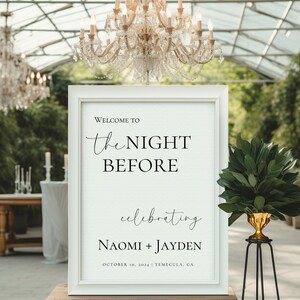 The Night Before Welcome Sign Template, Rehearsal Dinner Welcome Sign ...
