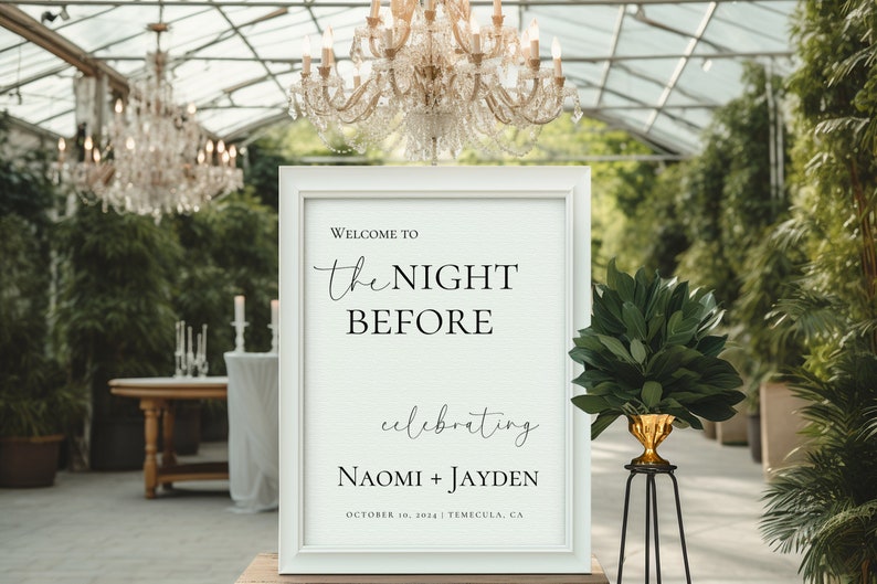 The Night Before Welcome Sign Template, Rehearsal Dinner Welcome Sign ...
