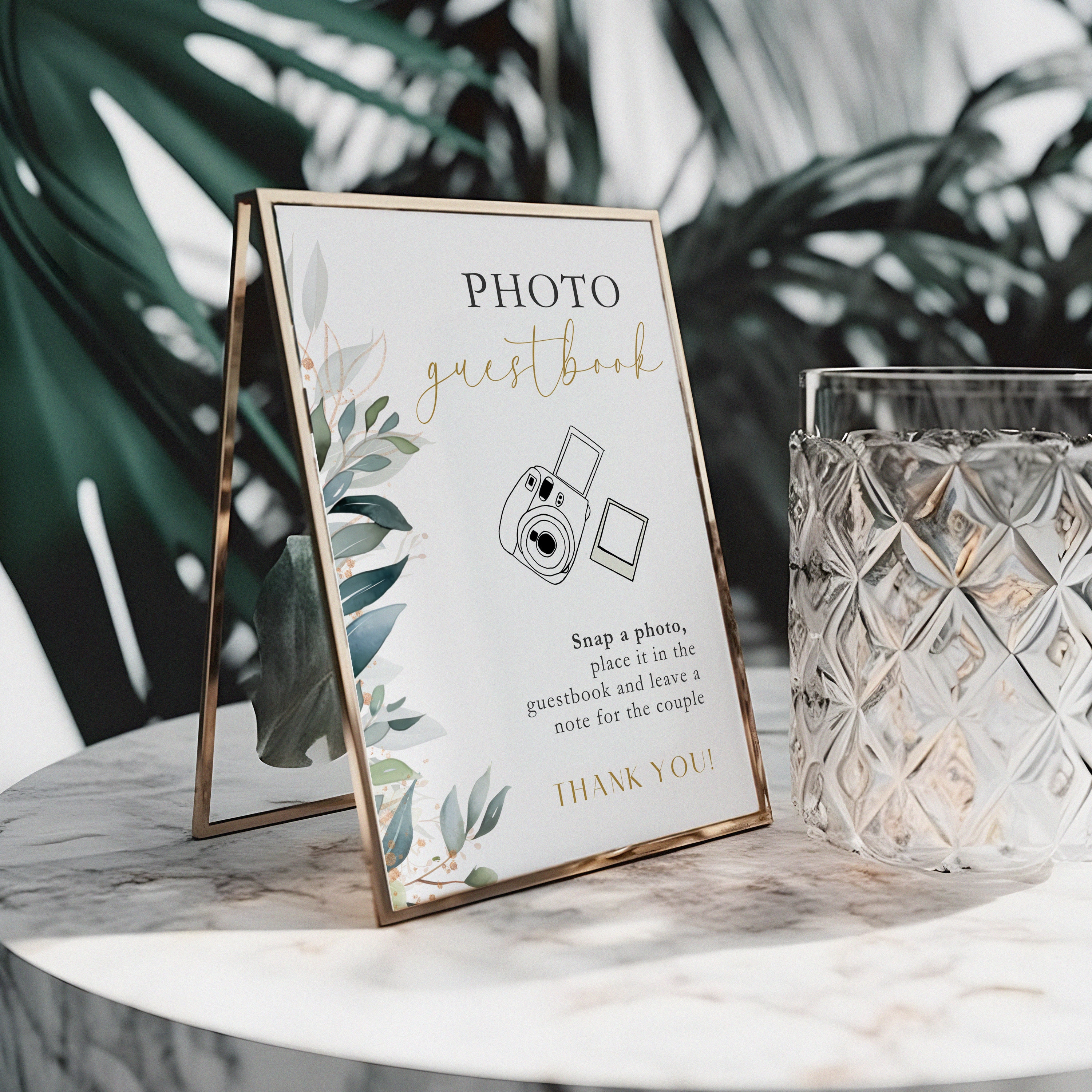 Photo Guestbook Sign, Camera Guestbook Sign Printable, Photo Guestbook ...