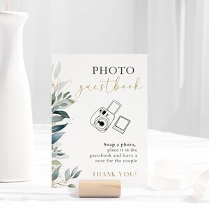 Photo Guestbook Sign, Camera Guestbook Sign Printable, Photo Guestbook ...
