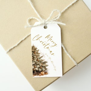 Merry Christmas Gift Tag Printable, Printable Christmas Tree Gift Tag ...