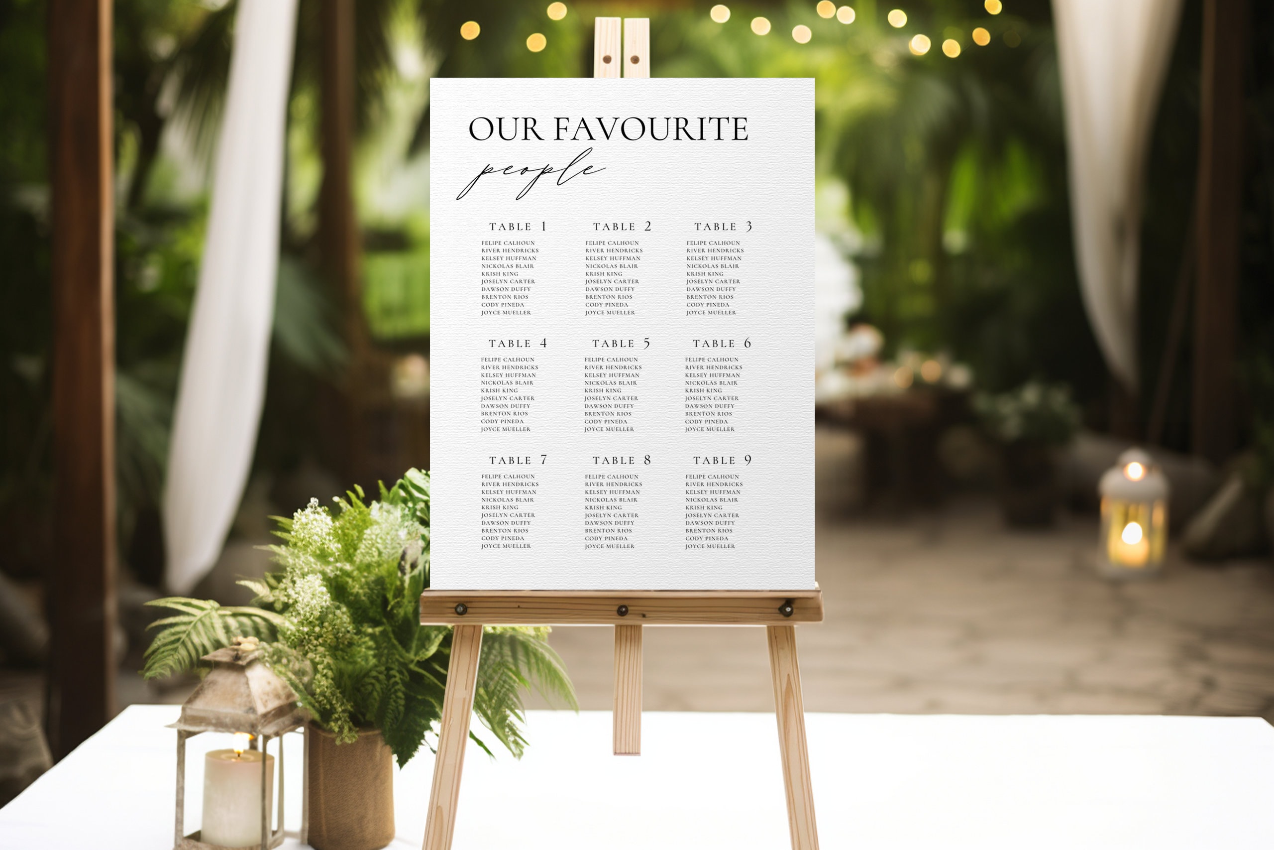 EDITABLE Wedding Seating Chart Template Modern Minimalist - Etsy
