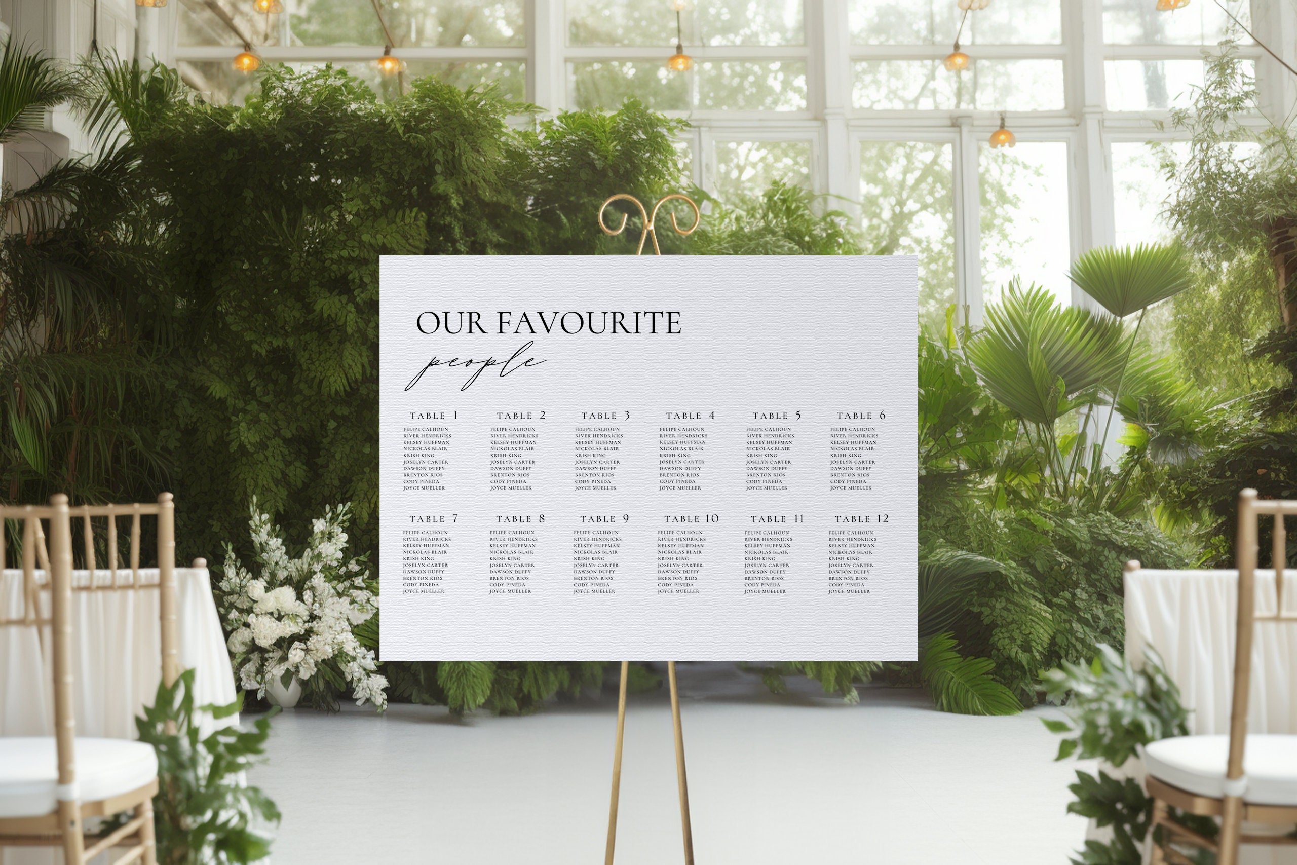 EDITABLE Wedding Seating Chart Template Modern Minimalist - Etsy