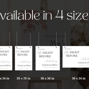 The Night Before Welcome Sign Template, Rehearsal Dinner Welcome Sign ...
