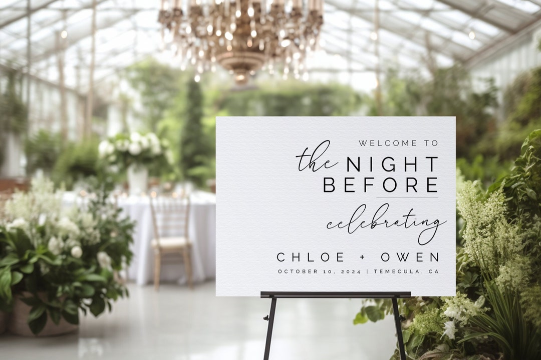 The Night Before Welcome Sign Template Rehearsal Dinner - Etsy