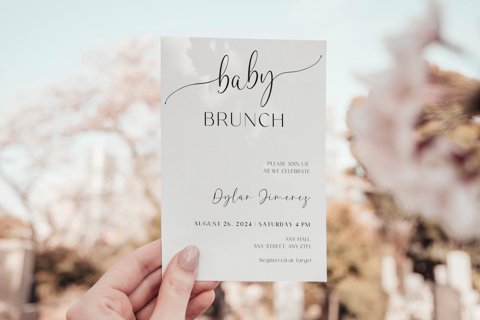 Personalised Baby Brunch Invitation | Baby Shower Invite | Canna ...
