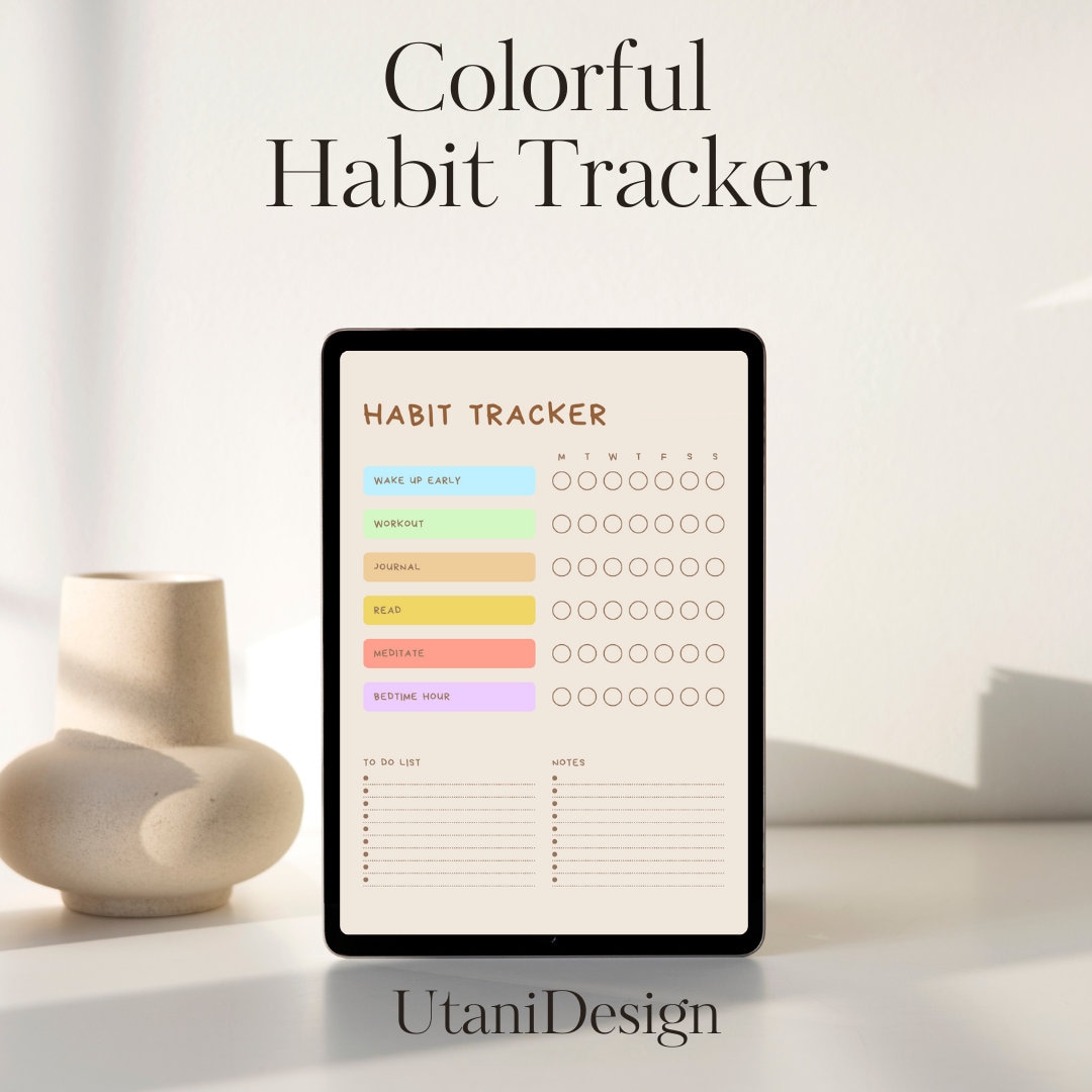 Colorful Habit Tracker - Etsy