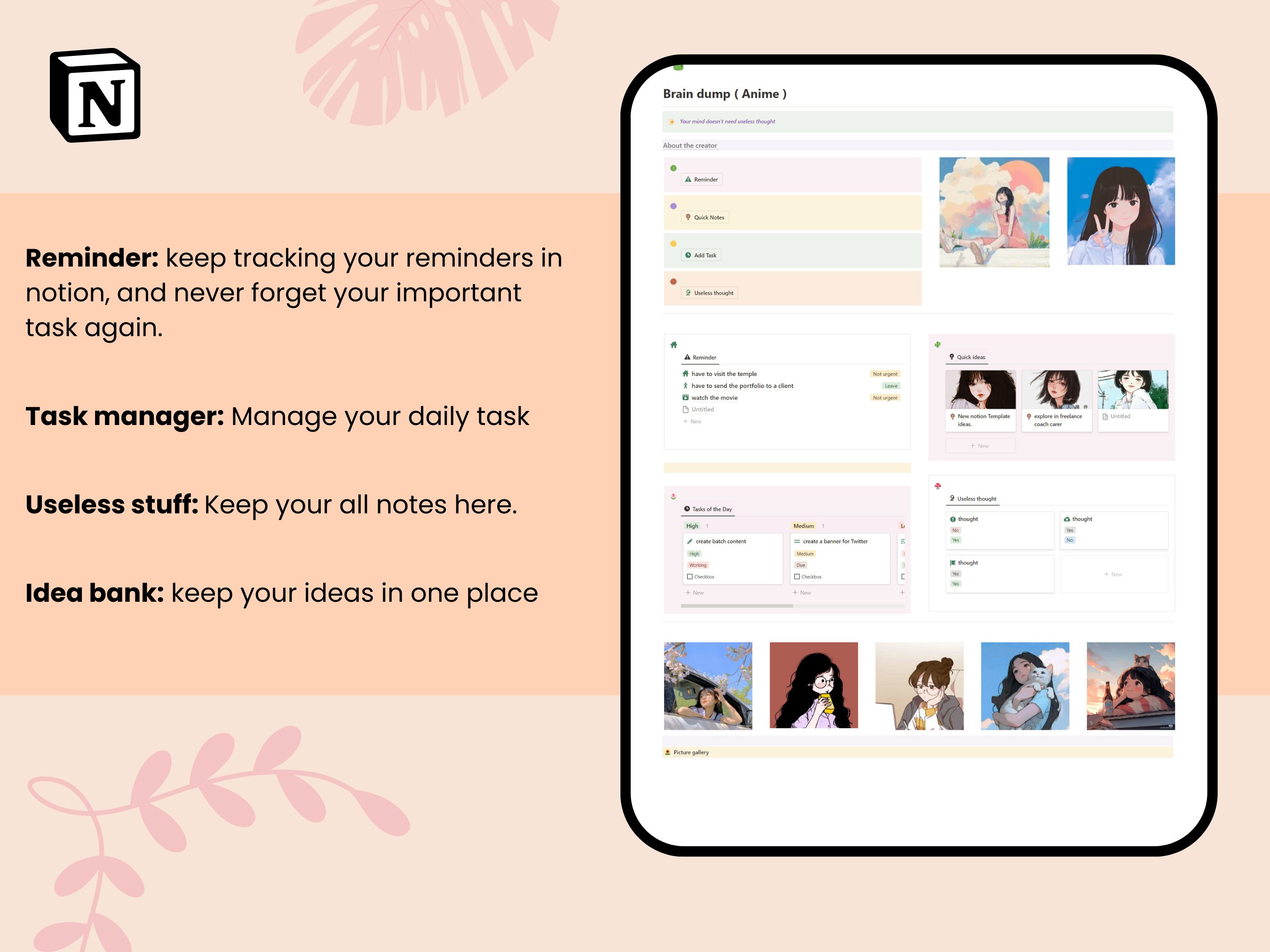 Brain Dump Notion Template Mind Declutter to Do List - Etsy