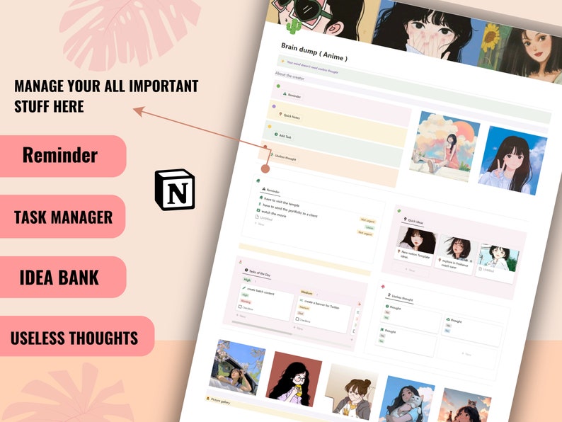 Brain Dump Notion Template Mind Declutter to Do List - Etsy