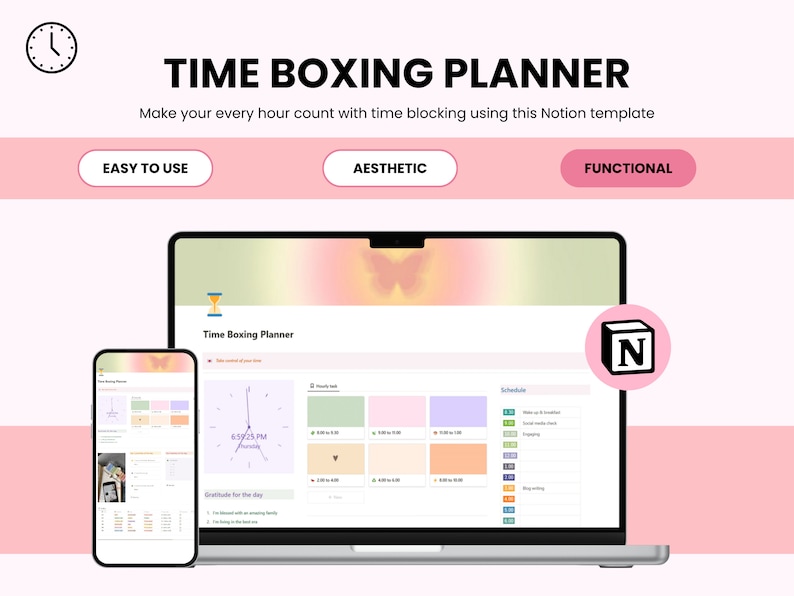 Time Boxing Planner for Daily Life Daily Planner Notion Template ...