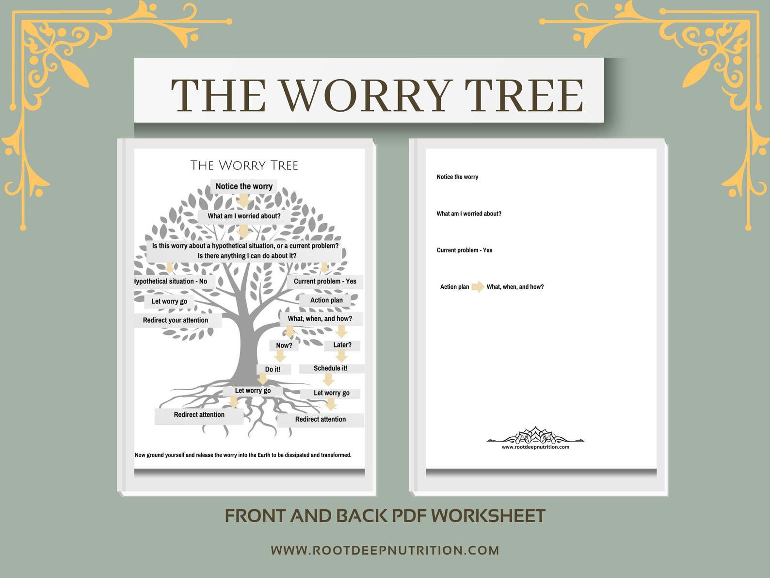 Worry Tree Printable Worksheet - Etsy