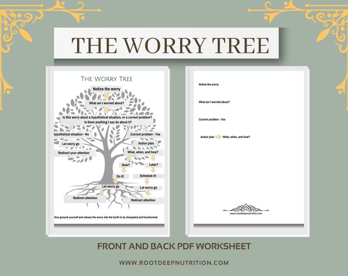 Worry Tree Printable Worksheet - Etsy