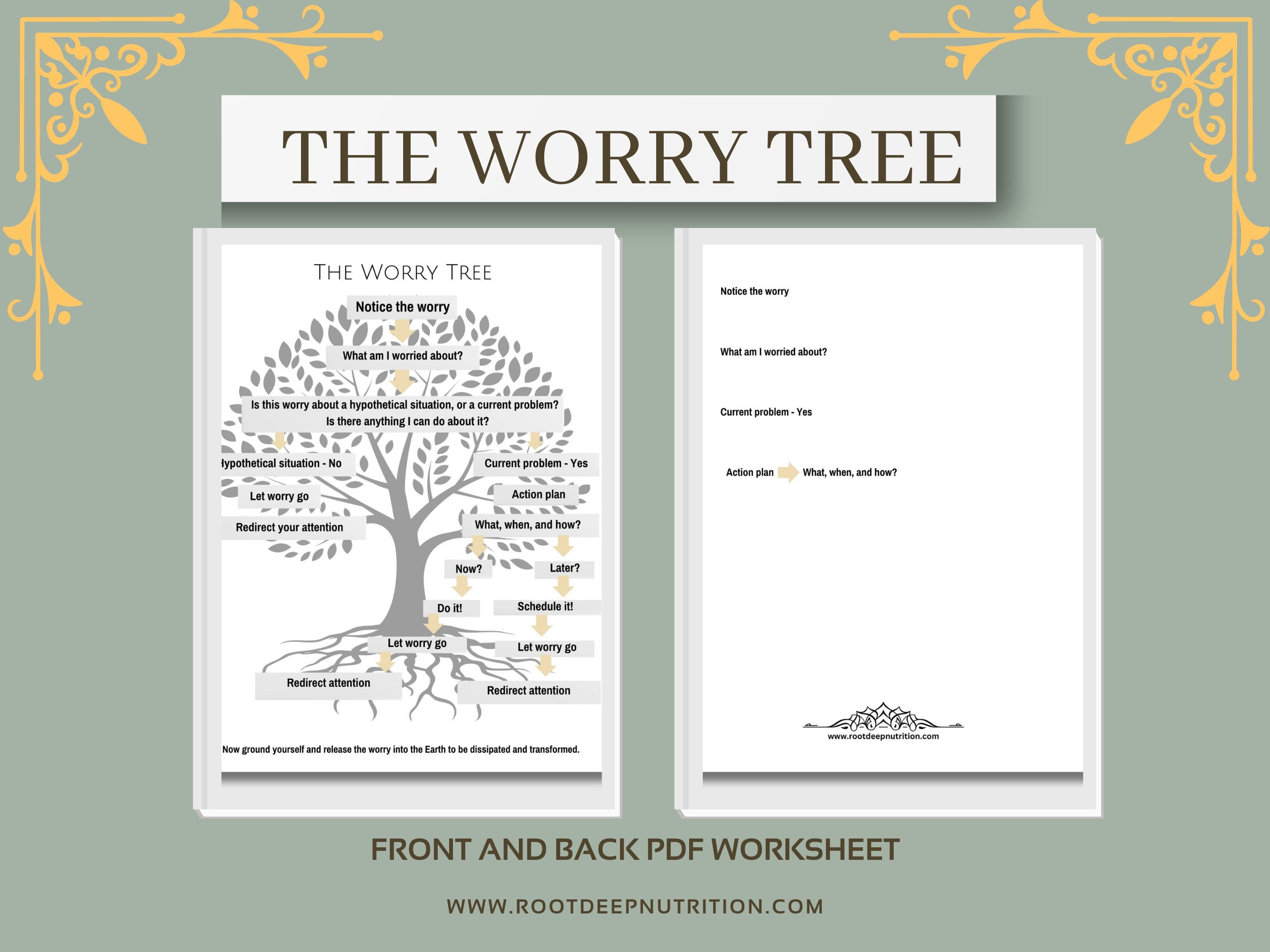 Worry Tree Printable Worksheet - Etsy