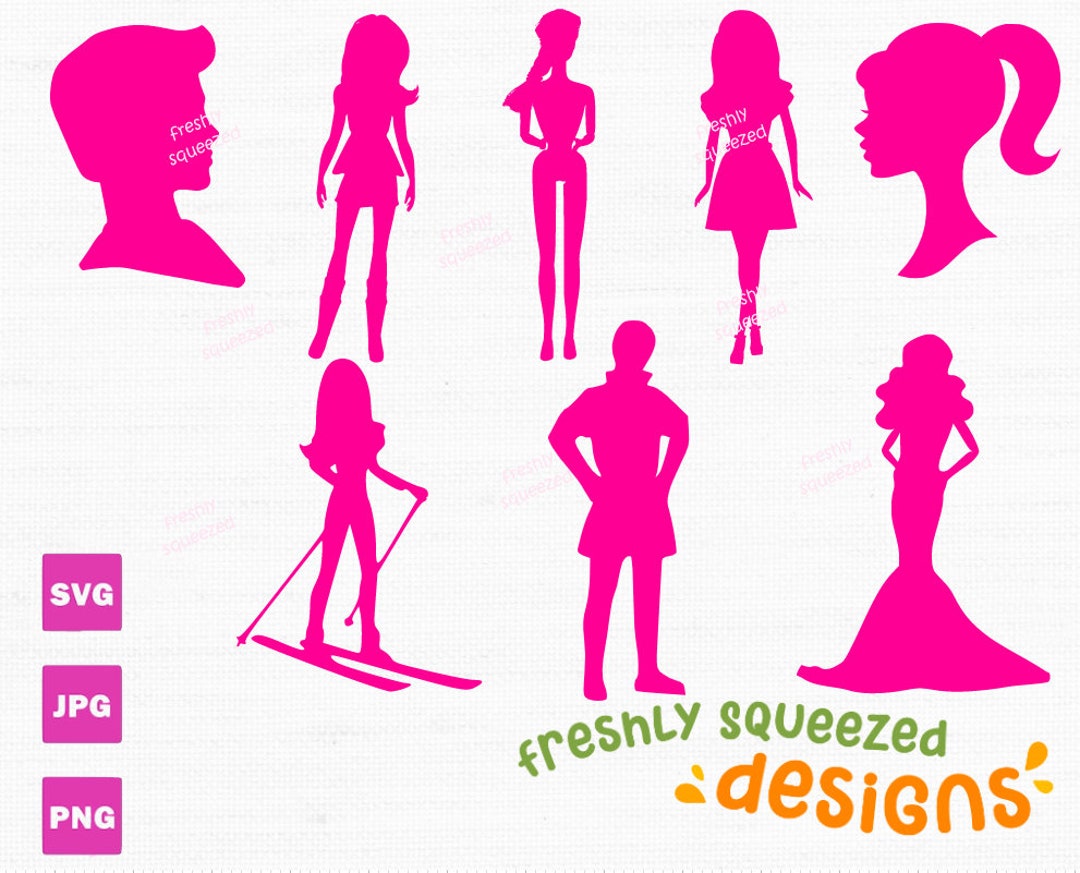 Barbi Barb Ken Silhouette Svg Png Jpg Bundle, SVG File for Cricut ...