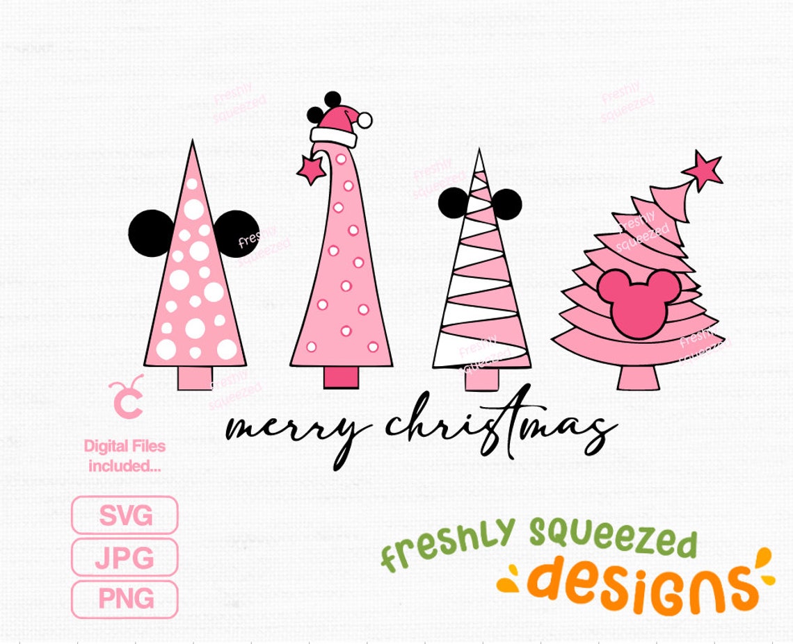 Pink Mickey Christmas Trees SVG PNG JPG (digital Download) - Etsy