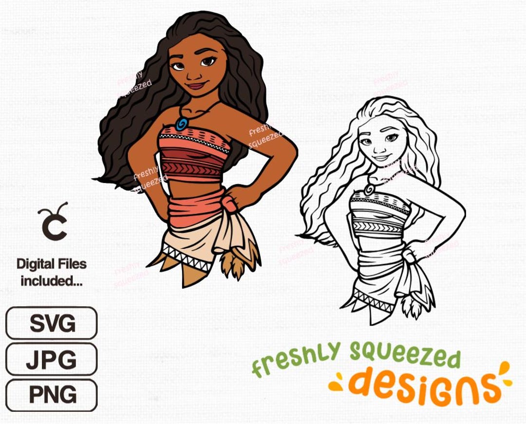 Moana Character Design: SVG PNG JPG, Cricut Cut Files (digital Download ...