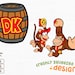 Donkey Kong and Diddy Collection Svg Png Jpg Bundle, Banana, Barrel ...