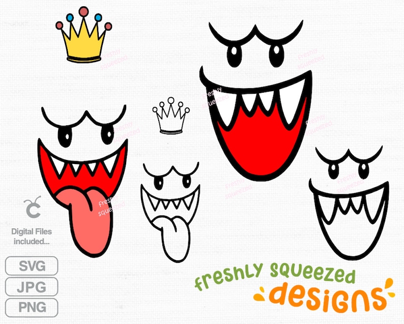 King BOO and King BOO Face Faces Svg Png Jpg Bundle, Cricut Cut Files ...