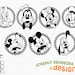 Mickey and Friends Checkered Circle: SVG PNG JPG Bundle (digital ...