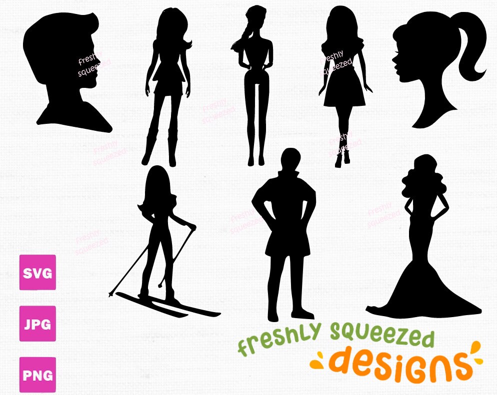 Barbi Barb Ken Silhouette Svg Png Bundle Archivo Svg Para Cricut