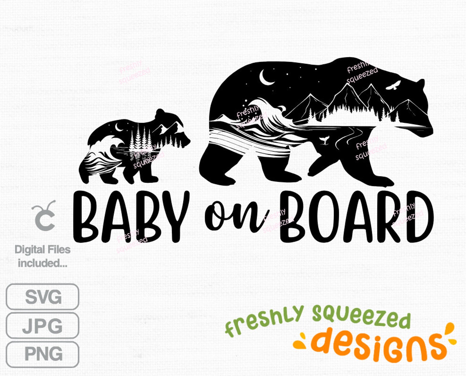 Baby on Board Bears SVG: Mama Bear Design (digital Download) - Etsy