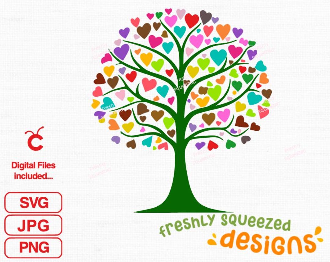 Rainbow Heart Tree SVG: Nature Silhouette Design (digital Download) - Etsy