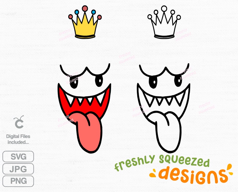 King BOO and King BOO Face Faces Svg Png Jpg Bundle, Cricut Cut Files ...